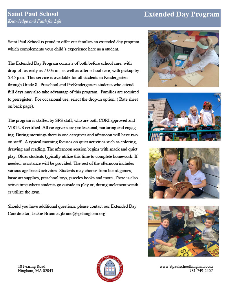 Extended Day Program - Saint Paul School